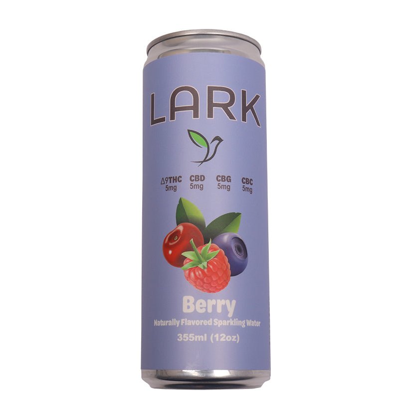 Lark Berry Sparkling Water | 20mg | Delta 9 THC, CBN, CBD, CBC – Green ...