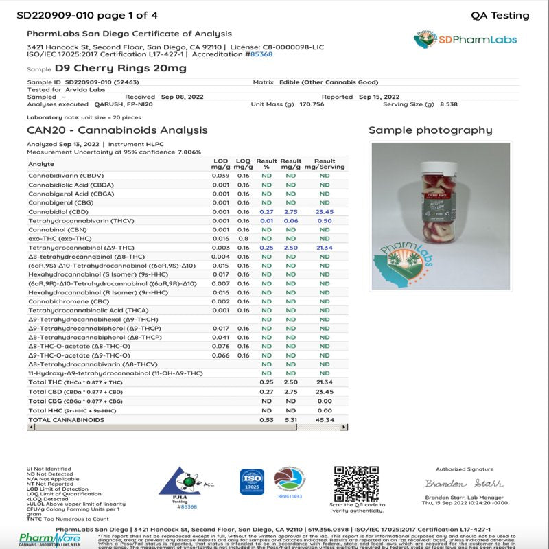 Mellow Fellow Cherry Rings Gummies | 800mg 20 Count | Delta 9 THC CBD ...