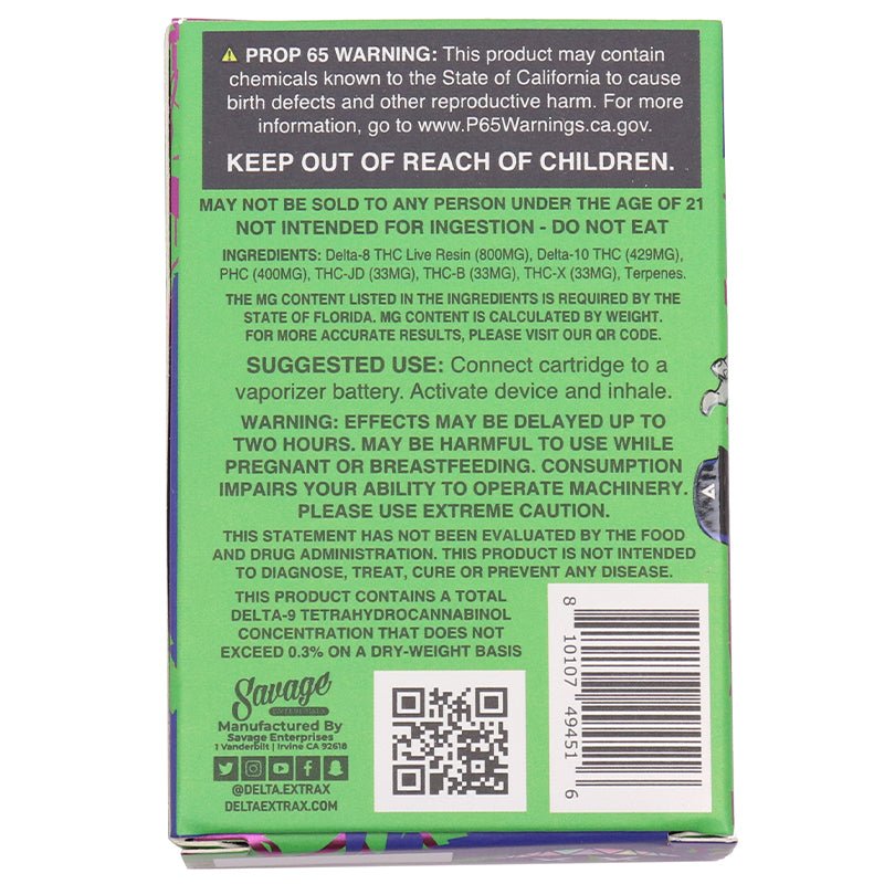 Delta Extrax Krypto Chronic Cartridge | 2 grams | THCx THCjd THCb ...