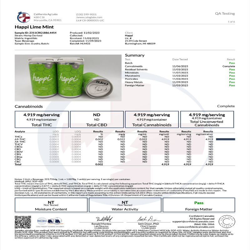 Happi Lime Mint Seltzer | 5mg | Delta 9 THC Drink – Green Treez Company