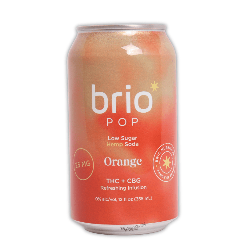 Brio Pop Orange Soda Refreshing Infusion | 35mg | Delta 9 THC CBG ...