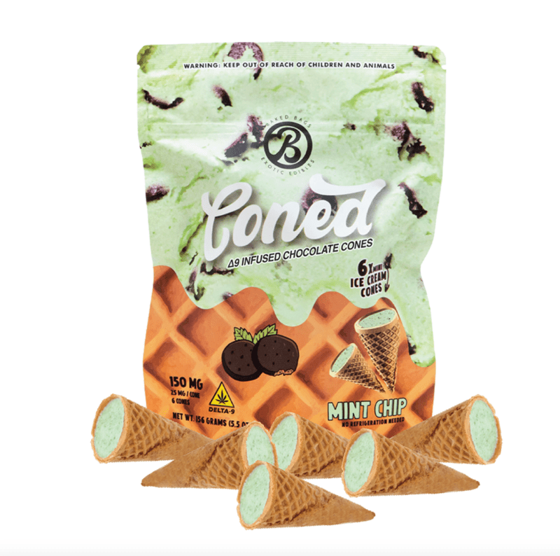 Baked Bags Mint Chocolate Chip Cone | 150mg | Delta 9 THC – Green Treez ...