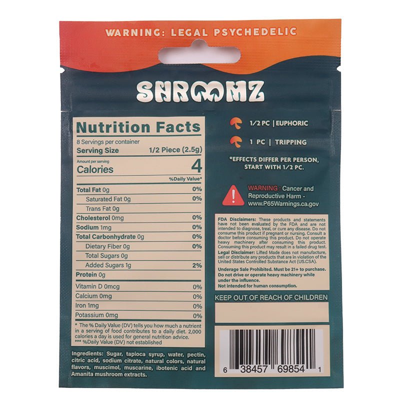 Shroomz Peach Retreat Gummies | 1200mg | Amanita Muscimol Muscarine ...