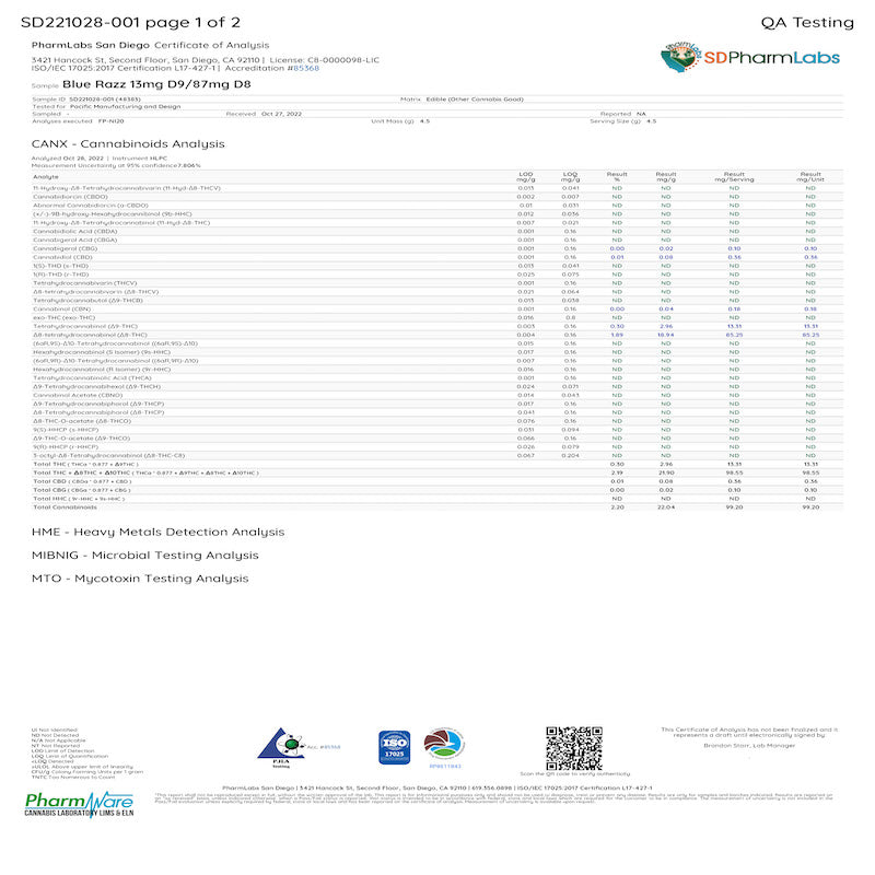 Purlyf Honeyroot Blue Razz Pop Rocks | 100mg | Delta 9 THC Delta 8 THC ...