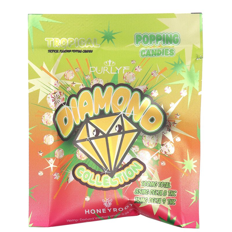 Purlyf Honeyroot Tropical Pop Rocks | 100mg | Delta 9 THC Delta 8 THC ...
