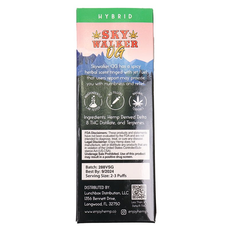 Enjoy Hemp Skywalker OG Disposable | 2 grams | Delta 8 THC – Green ...