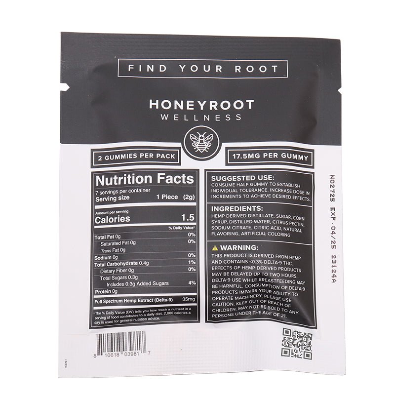 Honeyroot Wellness Watermelon Apple Gummy | 35mg | Delta 9 THC – Green ...