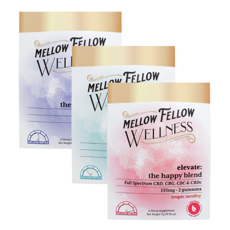 Mellow Fellow Wellness Gummies | Assorted 2 Packs | Full Spectrum ...